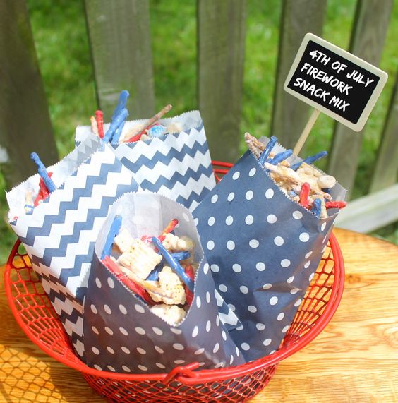 4th of July Fireworks Snack Mix - At Home with Sweet T