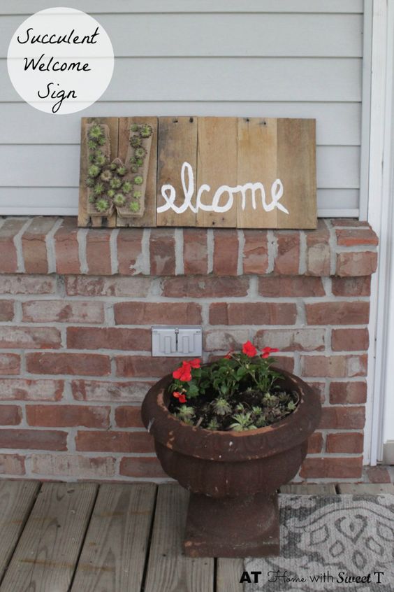 Succulent Welcome Sign - At Home with Sweet T