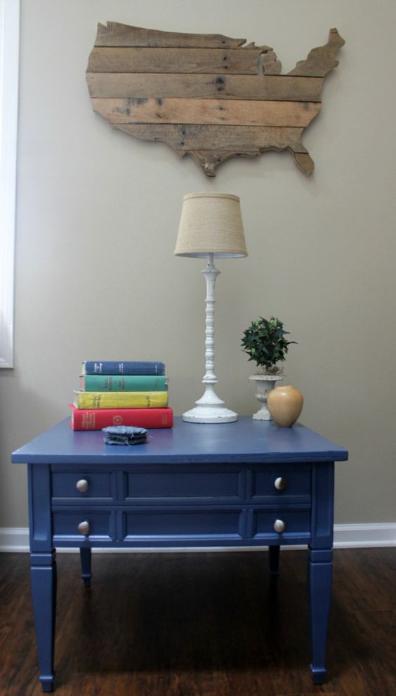 Navy Painted Side Table - At Home with Sweet T